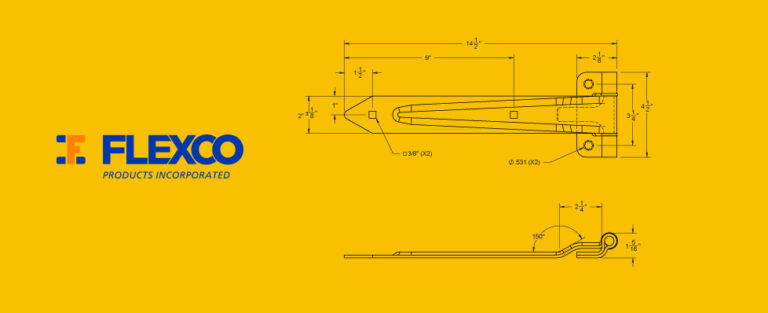 14″ Reverse Strap Hinge with 2-1/4″ Offset | Flexco Products